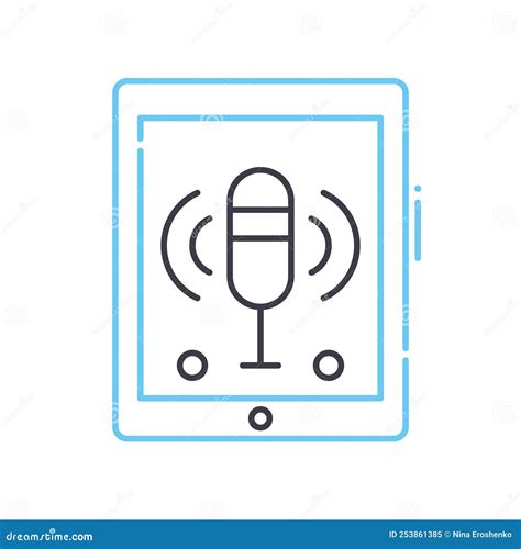 Voice Recorder Line Icon Outline Symbol Vector Illustration Concept