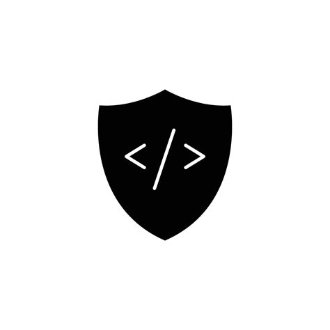 Shield Icon Illustration With Coding Programming Editor Safety Icon