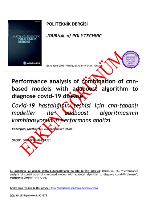 Pdf Performance Analysis Of Combination Of Cnn Based Models With