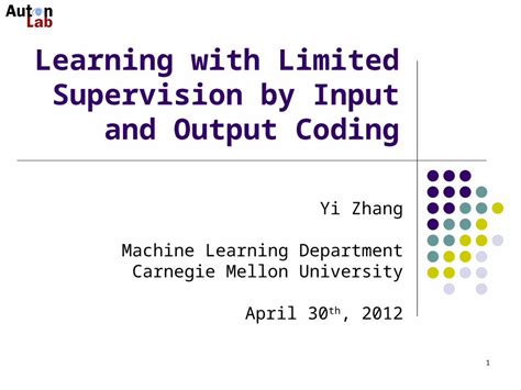 Ppt Learning With Limited Supervision By Input And Output Coding