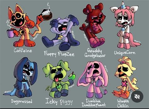 Frowing Critters Personagens De Desenhos Animados Antigos Esboços