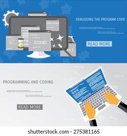 Vector Flat Concept Programming Coding Network Stock Vector Royalty Free Shutterstock
