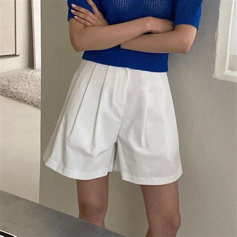 여성 버뮤다 팬츠 5부 여름 핀턱 코튼 반바지