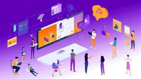 Teamwork And Digital Collaboration Stock Illustration Illustration Of Business Innovation