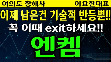 엔켐 이제 남은건 기술적 반등뿐 Youtube