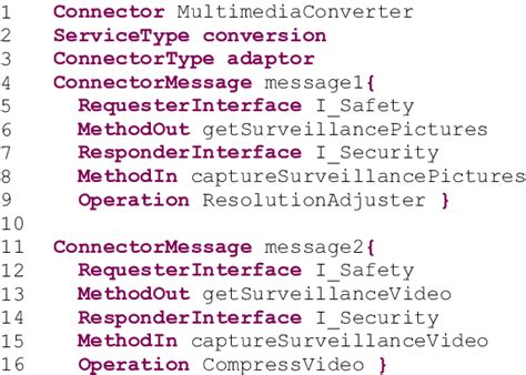 A Connector Definition In Xcoseml Download Table