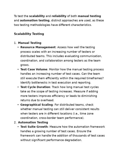 Scalability And Reliability Of Both Manual Testing And Automation Testing Pdf