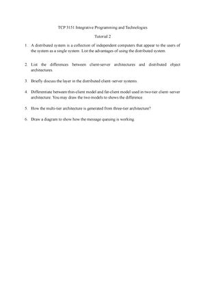 217038 Tut 01 INTE PROG AND TECH TCP 3151 Integrative Programming
