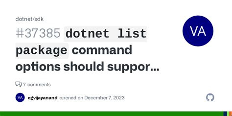 Dotnet List Package Command Options Should Support Shorter Names For