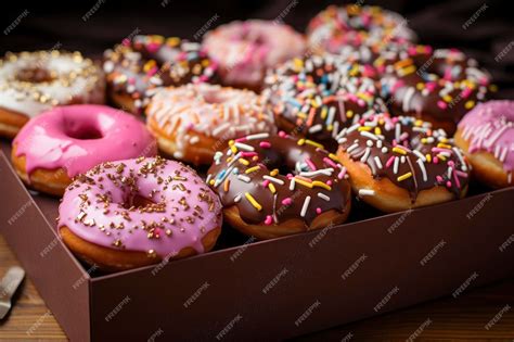 Premium Photo Box Of Donuts