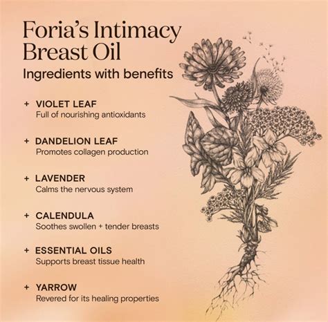 Foria Intimacy Breast Oil With Organic Botanicals Miracle Leaf