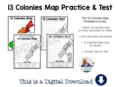 13 Colonies Map Quiz 13 Colonies Map Worksheet Blank 13 Colonies Map And 13 Colonies Test