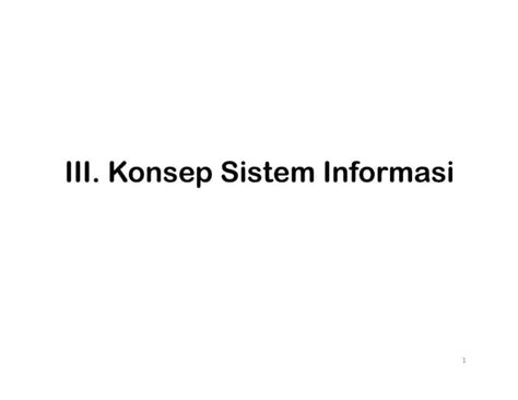 Konsep Dasar Sistem Informasi Ppt
