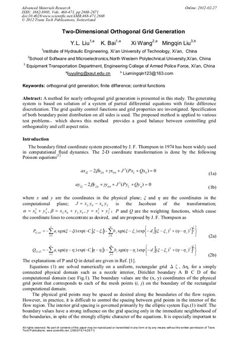 two dimensional orthogonal grid generation scientific