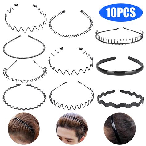 106pcs Metal Hair Bands For Men Womens Headbands Eeekit Wavy Spring Sports Headband Unisex