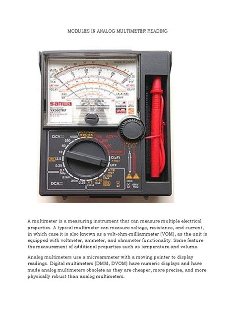Analog Tester Pdf Fuse Electrical Electrical Components