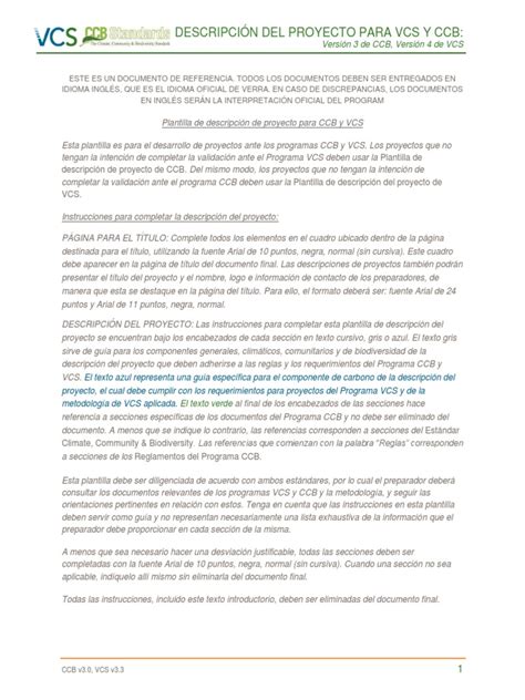 Ccb Vcs Project Description Template Ccbv30 Vcsv42 Es Final Pdf