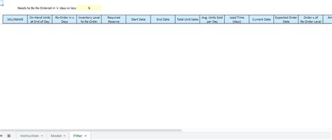 Inventory Re Order Level Template Efinancialmodels