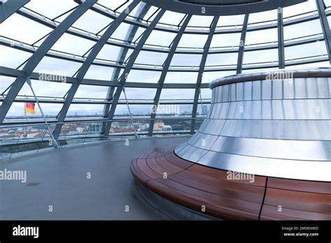 Inside The Bundestag Dome Tourists Visit The Parliament Building Of