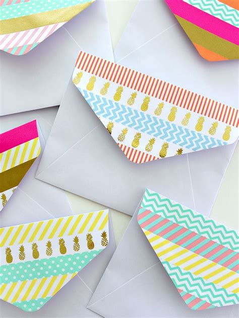 Decorate The Flap Of A Boring White Envelope With Washi Tape Washi Decorating Card Making