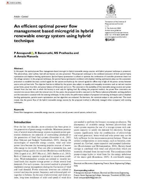 pdf an efficient optimal power flow management based microgrid in