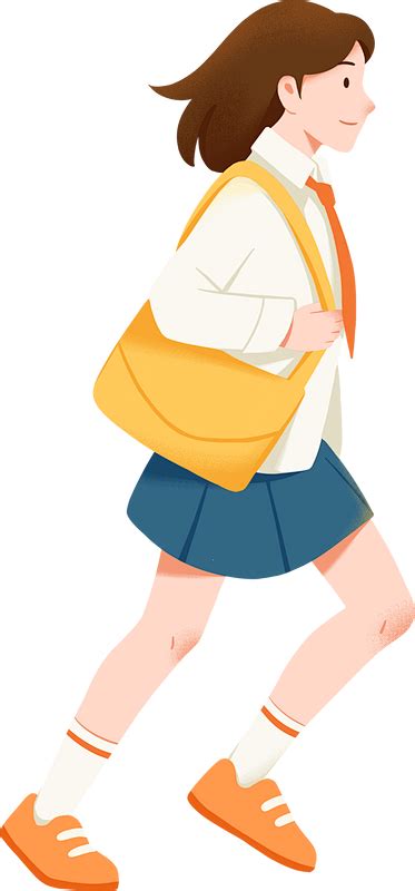 漂浮青年扁平噪点插画 奔跑的女孩