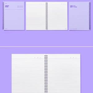 Spring Notebook L Violet Lined Notebook Grid Notebook Etsy