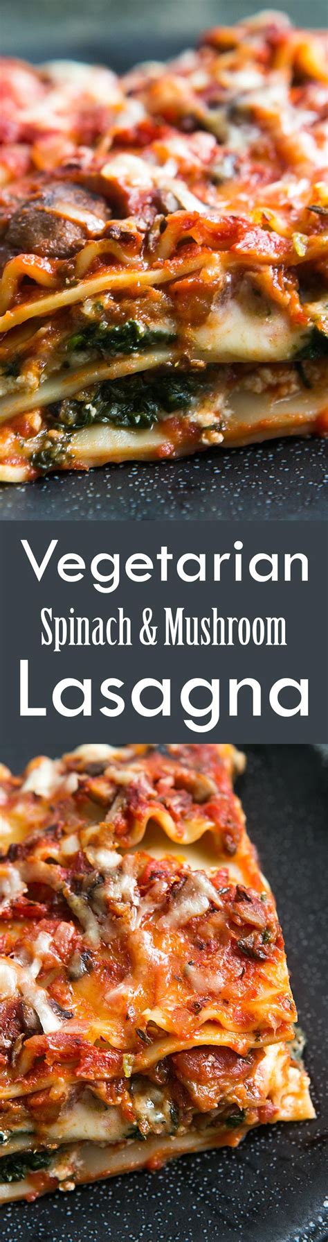 Vegetarian Lasagna With Spinach And Mushrooms