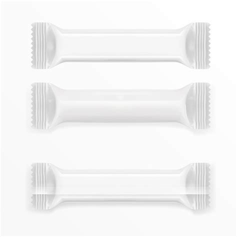 Premium Vector White Polyethylene Foil Package For Chocolate Bar Or