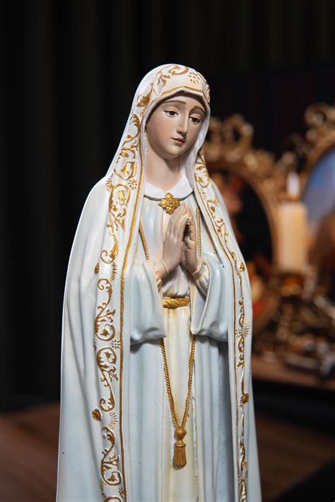 Hand Painted Our Lady Of Fatima Statue Blessed Mother Statues Catholic