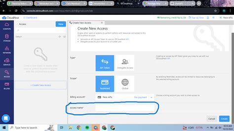 Membuat Token Akses Pribadi Untuk Api Idcloudhost Idcloudhost