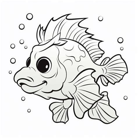 Premium Ai Image Monkfish Cute Arts Cute Cute Coloring Book Kawaii