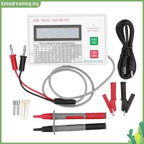 Keepdreaming Esr Dcr Tester With Test Leads Clip Battery Esr Capacitor Tester Smart Shutdown