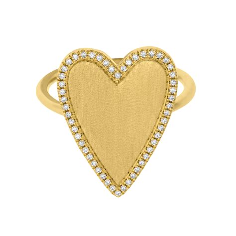 14k Gold And Diamond Heart Ring