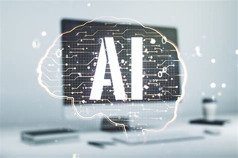 배경에 컴퓨터와 창조적 인 인간의 뇌 마이크로 회로의 이중 노출 미래 기술 및 Ai 개념 0명에 대한 스톡 사진 및 기타 이미지