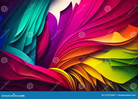 Colorful Abstract Background With Swirls Of Paper Generative Ai Stock Illustration