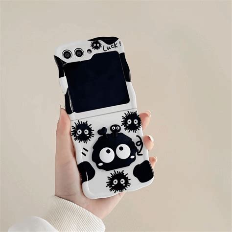 💖 Z플립 3 4 5 6 갤럭시 Z플립6 Z플립5 Z플립4 Z플립3 지브리 먼지요정 키링 캐릭터 갤럭시 튼튼한 젤리 범퍼 폰 케이스 에이블리