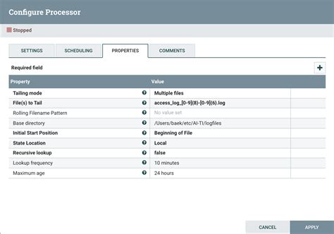 Nifi Apache Access Log 연동 Baeksy Blog