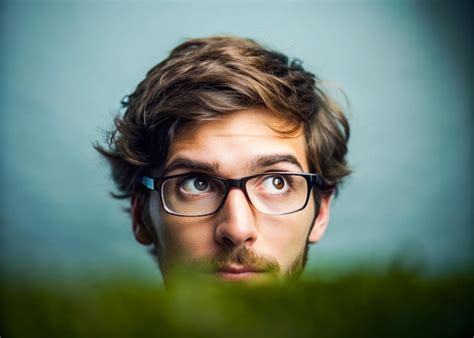 Playful And Expressive Young Man Peeking For Creative Advertising Concepts And Campaigns