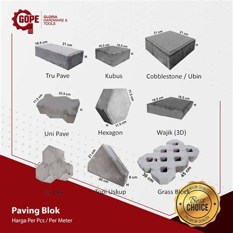 Jual Paving Blok Konblok Conblok Model Bata Cacing Hexagon Persegi Per Pcs Shopee Indonesia