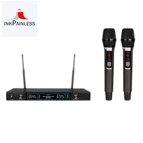 ไมโครโฟนไร้สาย W520 Uhf ความถี่ปรับได้ ป้องกันเสียงรบกวน Inkpainless