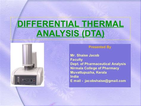 Differential Thermal Analysis Dta Ppt
