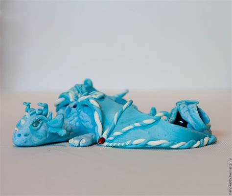 Купить миленький дракоша голубой дракон дракончик статуэтка подарок подарок девушке