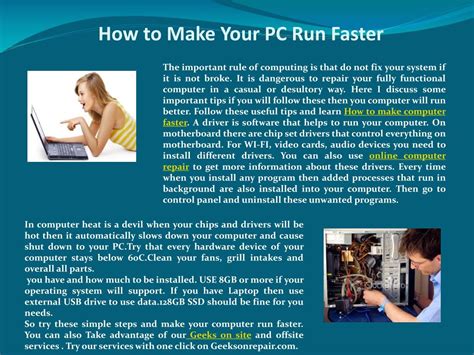 PPT How To Make Your PC Run Faster PowerPoint Presentation Free Download ID