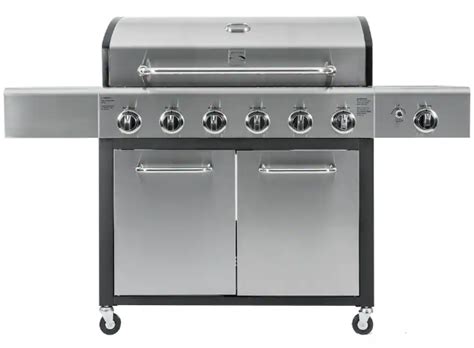 Kenmore 6 Burner Lp Gas Grill With Side Burner Blackstainless Steel