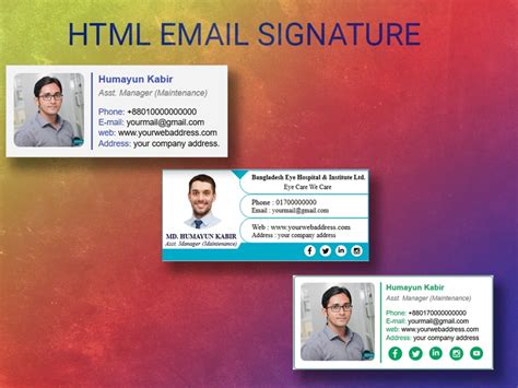 Clickable Responsive HTML Email Signature Upwork