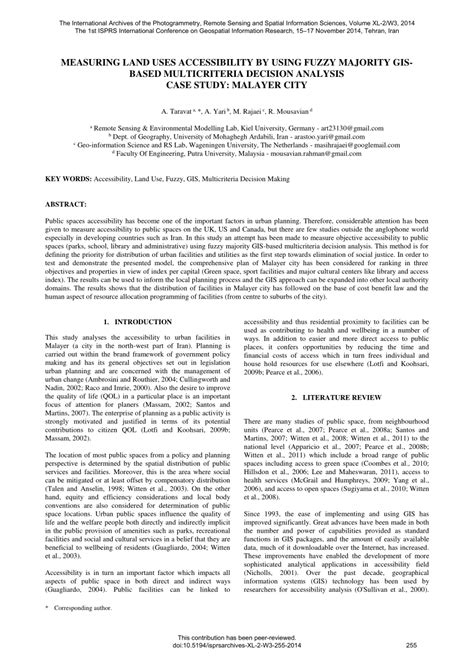 Pdf Measuring Land Uses Accessibility By Using Fuzzy Majority Gis