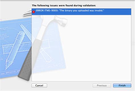 Ios Itms 9000 The Binary You Upload Was Invalid Stack Overflow