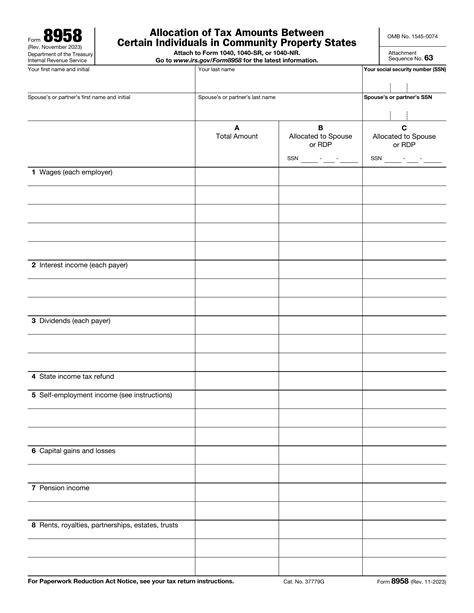 Fill Form 8958 2024 2025 Create Edit Forms Online