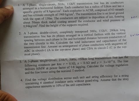 Solved A 3 Phase Single Circuit 50hz 132kv ﻿transmission